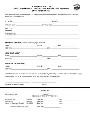 Fillable Online APPLICATION FOR SITE PLAN / CONDITIONAL USE APPROVAL Fax Email Print - pdfFiller