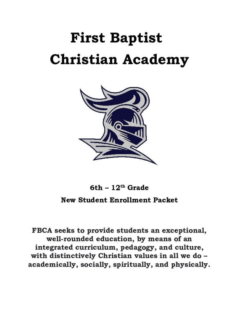 Fillable Online 6th12th Grade New Student Enrollment Packet Fax Email Print - pdfFiller