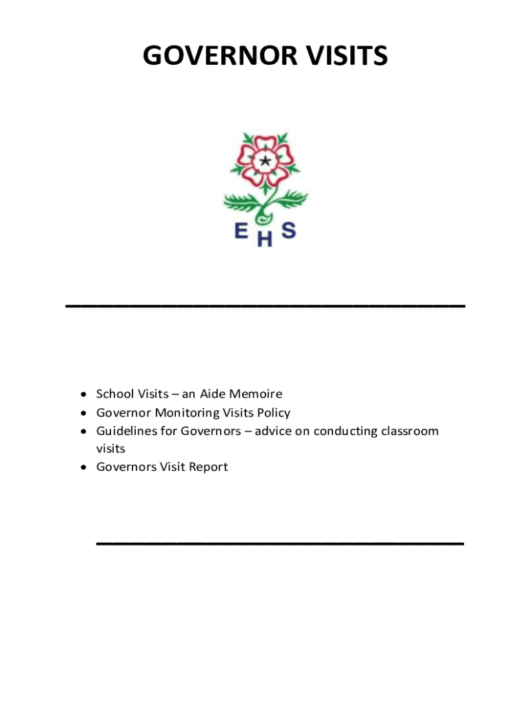 Fillable Online eltonhigh bury sch Governor school visits: a chair's ...