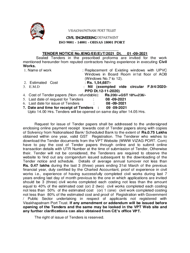 Fillable Online Sealed Tenders in the prescribed proforma are invited for the work Fax Email ...
