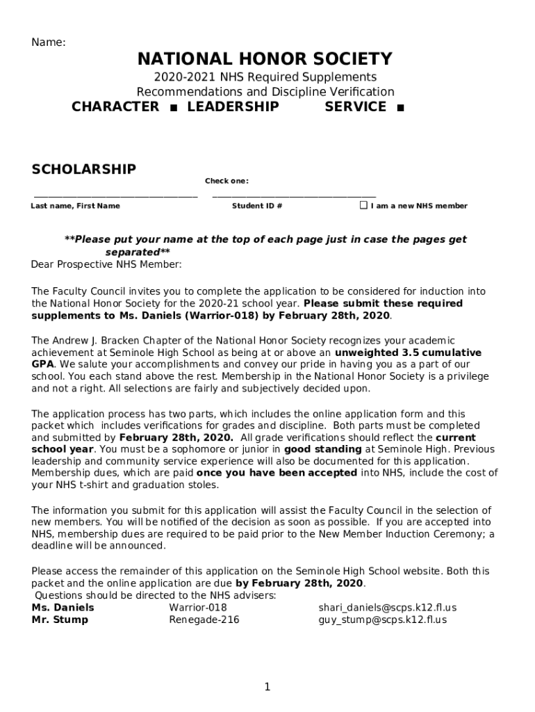 kirbyville high school national honor society guidelines Doc Template ...