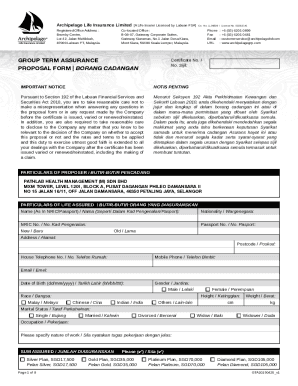 Fillable Online ArchipelagoLife Insurance LimitedNew Beginnings In Life ...
