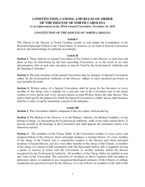 Fillable Online CONSTITUTION, CANONS, AND RULES OF ORDER OF THE ... Fax ...