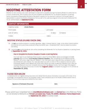 Fillable Online Declaration of Tobacco Use or Non-Tobacco Use Form Fax ...