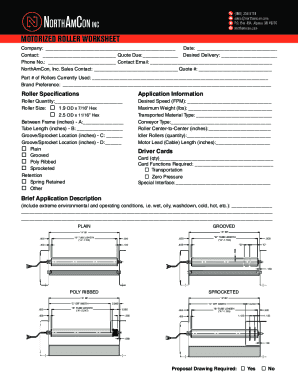Fillable Online MOTORIZED ROLLER CONVEYOR WORKSHEET Fax Email Print ...