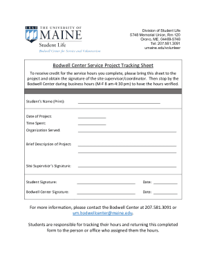 Fillable Online Service Hours Tracking Sheet - Single Fax Email Print ...