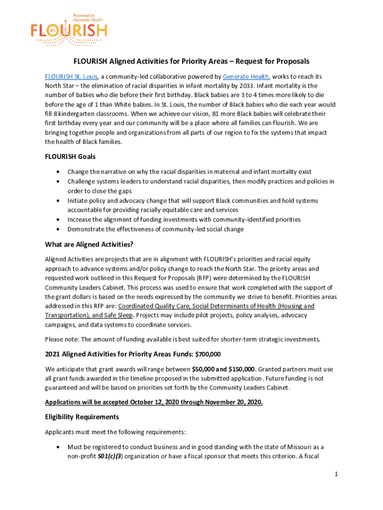 Fillable Online FLOURISH Aligned Activities for Priority Areas Request ... Fax Email Print ...