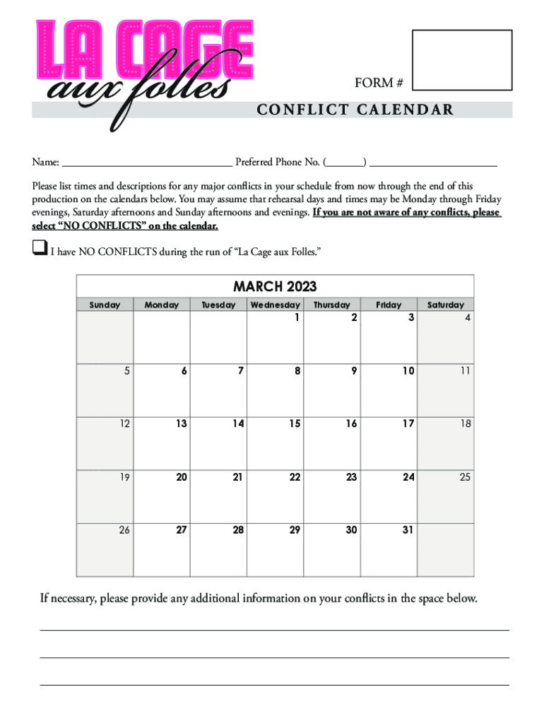 Fillable Online Please list times and descriptions for any major ...