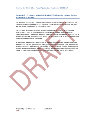 Fillable Online Appendix P - Pre-Construction Notification (PCN) Form ...