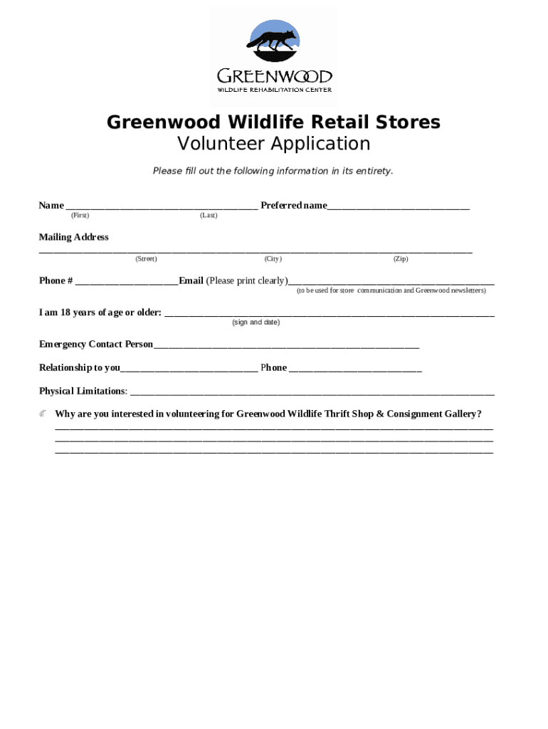 Charity shop volunteer application - rspca-bridlington.org Doc Template ...