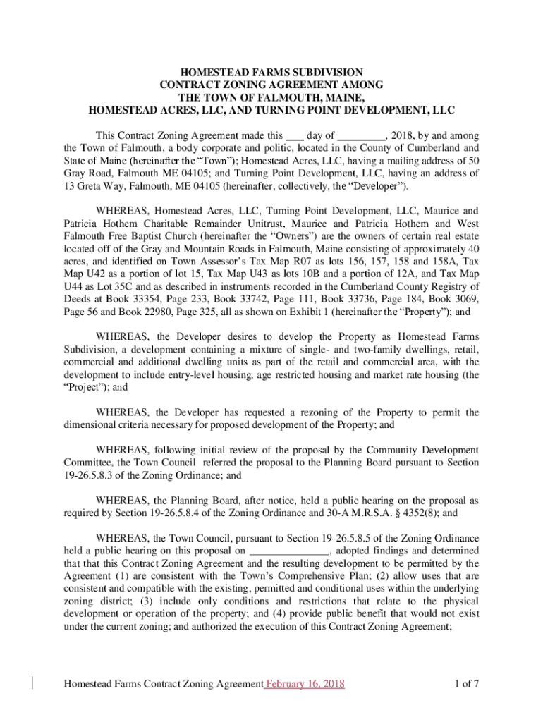 Fillable Online Homestead Farms Contract Zone Agreement 1 of 9 Fax ...