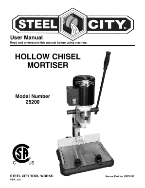 Fillable Online HOLLOW CHISEL MORTISER Fax Email Print - pdfFiller