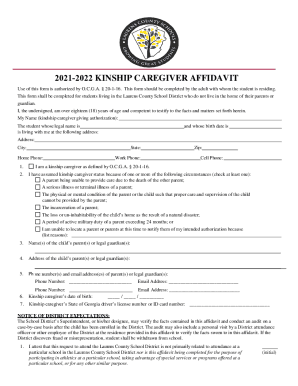 Fillable Online KINSHIP CAREGIVER'S AFFIDAVIT Fax Email Print - pdfFiller