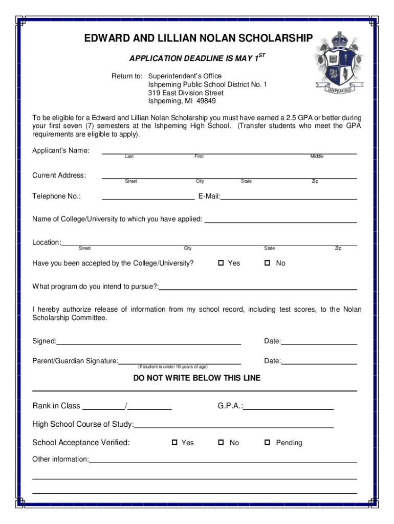 Fillable Online APPLICATION DEADLINE IS MAY 1 Fax Email Print - pdfFiller