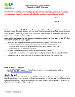 Fillable Online What changes do I need to report to SNAP ... Fax Email ...