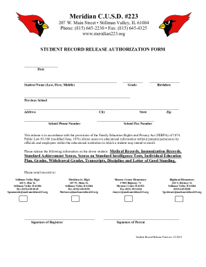 Fillable Online 0-Student Record Release Form - Copy Fax Email Print ...