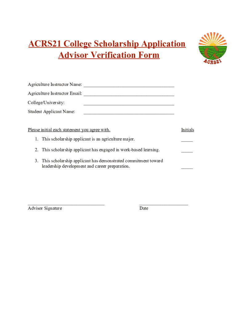 Fillable Online ACRS21 Certificate Pathway Scholarship Fax Email Print - pdfFiller