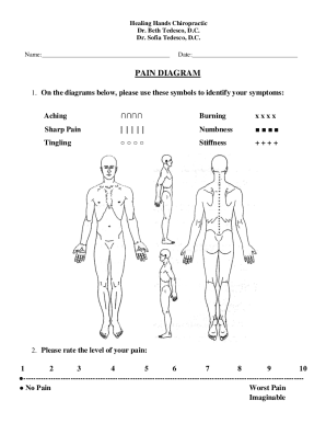 Fillable Online Pain Diagram Healing Hands Chiropractic Fax Email Print ...