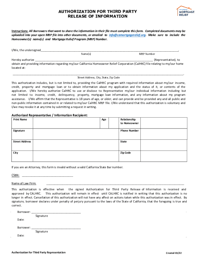 Fillable Online Authorization-for-Third-Party-Release-CalHRC-MRP ...