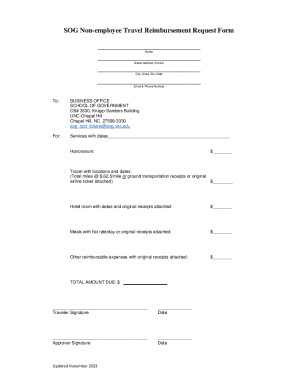 Fillable Online SOG Non-employee Travel Reimbursement Request Form Fax ...