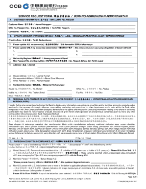 Fillable Online SERVICE REQUEST FORM / / BORANG ... Fax Email Print ...