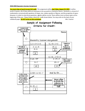 Fillable Online Geometry Summer Assignment STEM Only Fax Email Print ...