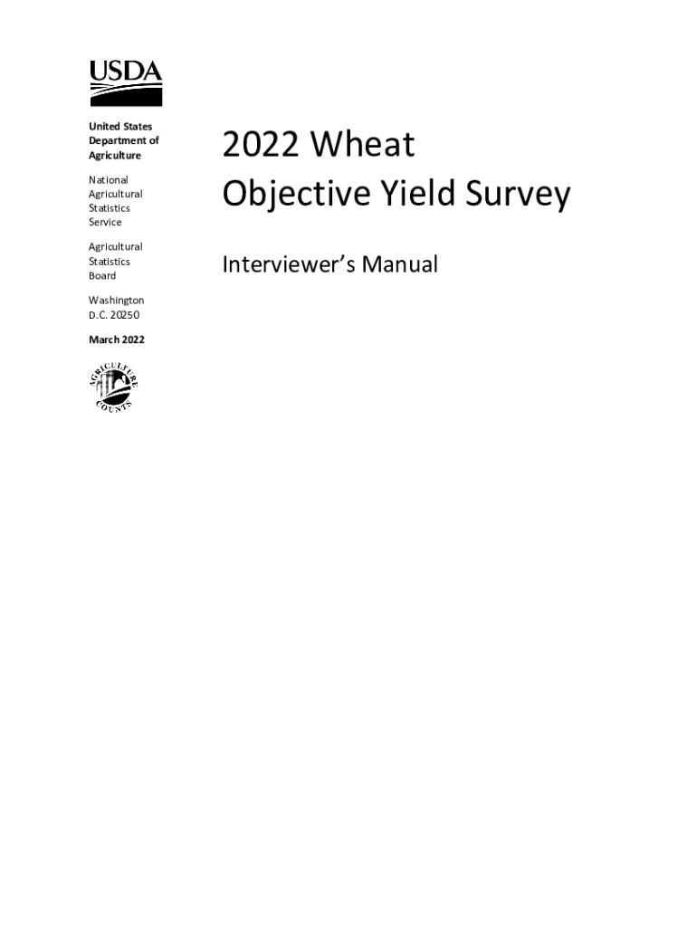 Fillable Online Chapter 1 Wheat Objective Yield Survey Fax Email Print ...