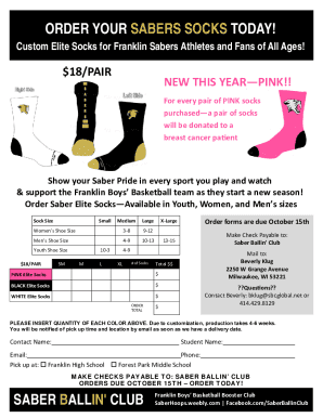 Fillable Online Elite Sabers Socks Order Form-2016-17.pub - FRANKLIN ...