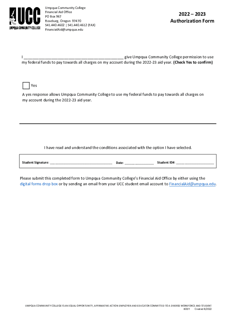 Fillable Online 2022 2023 Authorization Form Fax Email Print - pdfFiller