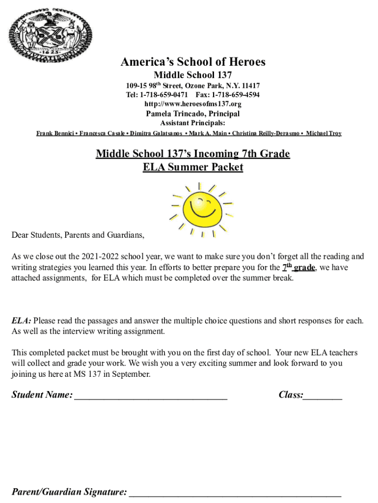Fillable Online Summer packet grade 7 (1).pdf Fax Email Print - pdfFiller