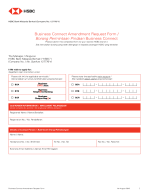 Fillable Online Business Connect Amendment Request Form / Borang ... Fax Email Print - pdfFiller