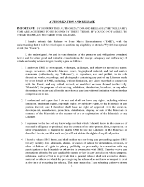 Fillable Online authorization and release Fax Email Print - pdfFiller