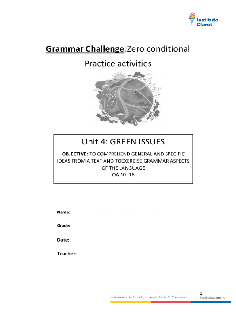 Fillable Online First conditional Practice activities Unit 4: FUTURE ...