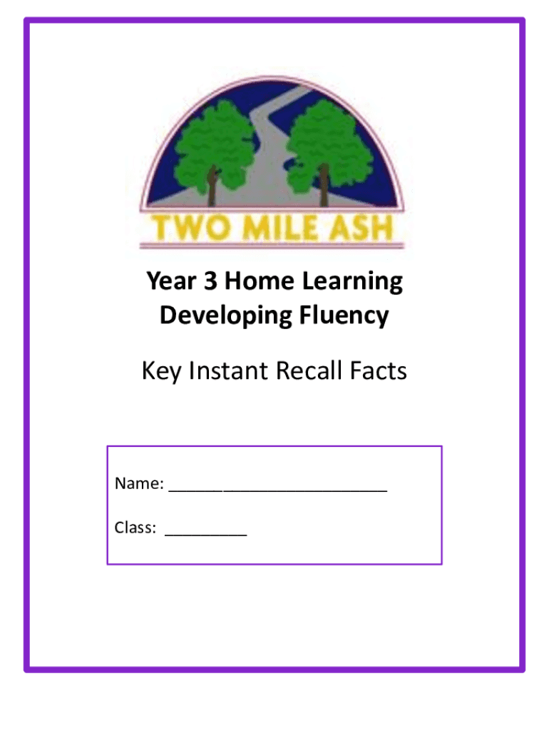 Fillable Online Key Instant Recall Facts Book 2 - Whitehouse Primary ...
