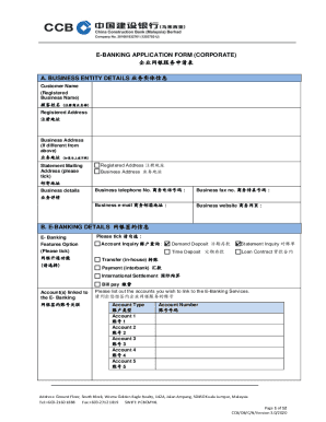 Fillable Online E-BANKING APPLICATION FORM (CORPORATE) ... Fax Email Print - pdfFiller