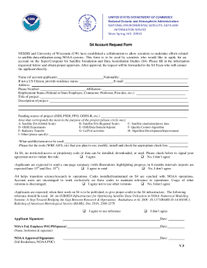 Fillable Online stratus ssec wisc S4 Account Request Form Fax Email ...
