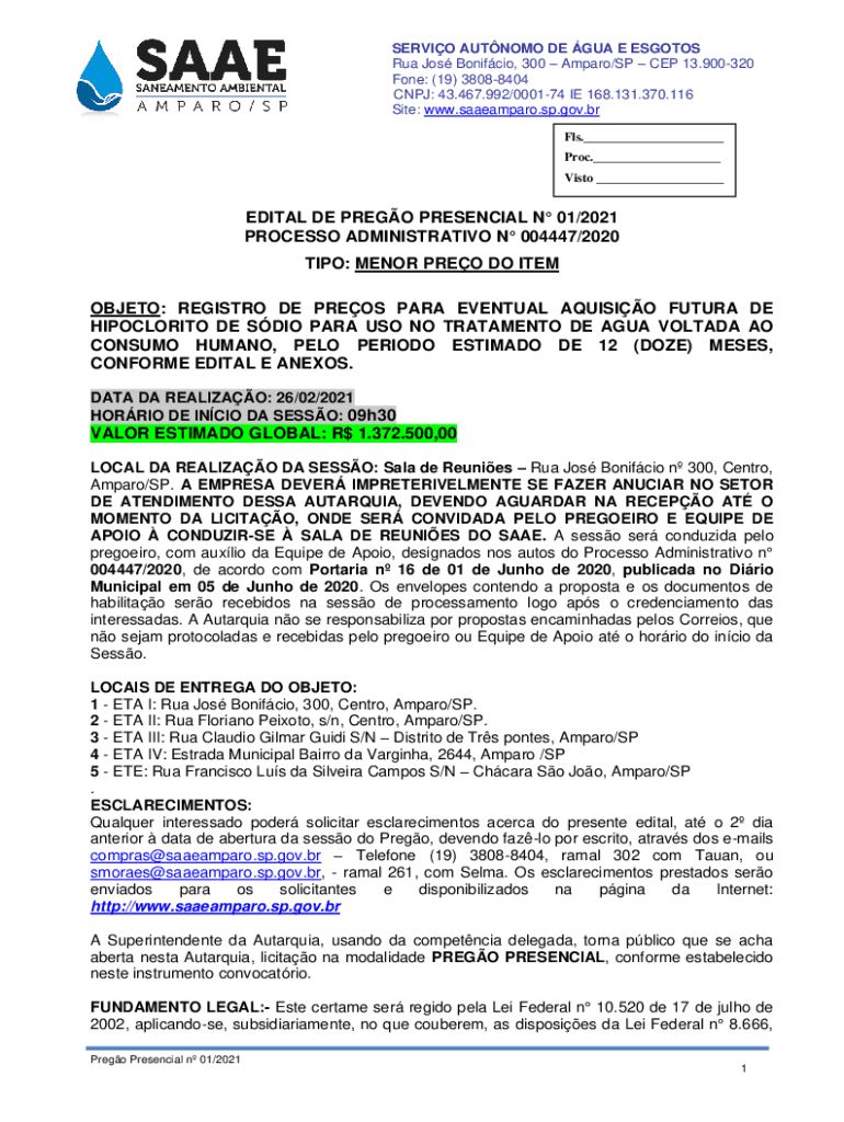 Preenchível Disponível HIPOCLORITO DE SDIO PARA USO NO TRATAMENTO DE ...