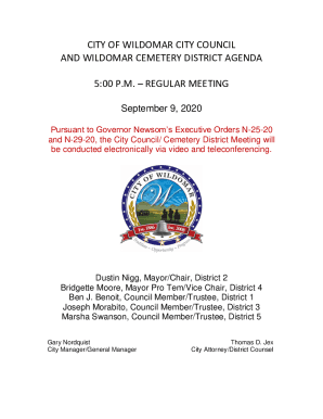Fillable Online CITY OF WILDOMAR CITY COUNCIL AND ... Fax Email Print ...