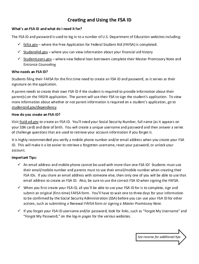 Fillable Online How do I create an FSA ID? Fax Email Print - pdfFiller