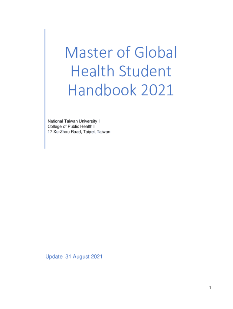 Fillable Online NTU Master's Degree Program Award in Global Health Fax ...