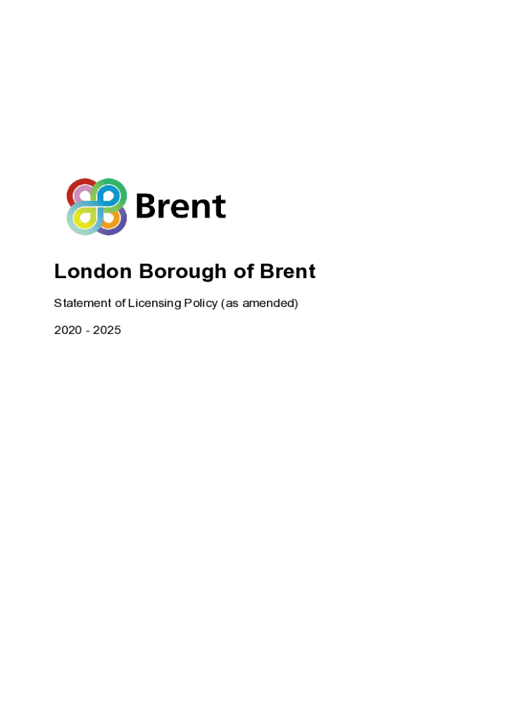 Fillable Online London Borough of Bromley Statement of Licensing Policy ...