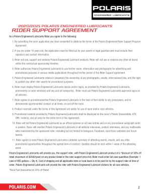 Fillable Online POLARIS FORMS FACTORY SIDE BY SIDE RACE TEAM Fax Email ...