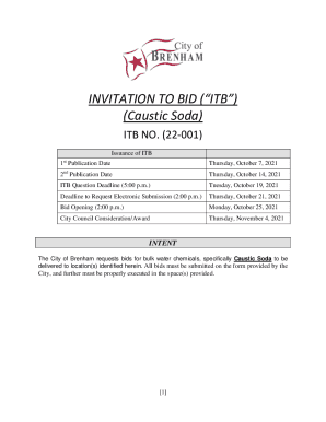 Fillable Online INVITATION TO BID ITB No. 4487 Water Treatment Chemical Fax Email Print - pdfFiller