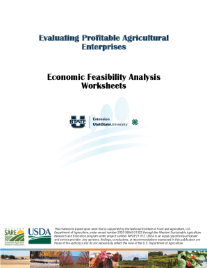 Fillable Online extension usu Economic Feasibility Analysis Worksheets ...