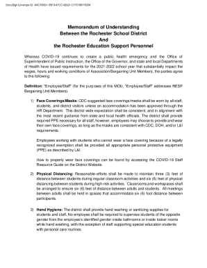Fillable Online Memorandum of Understanding Between the Rochester ... Fax Email Print - pdfFiller