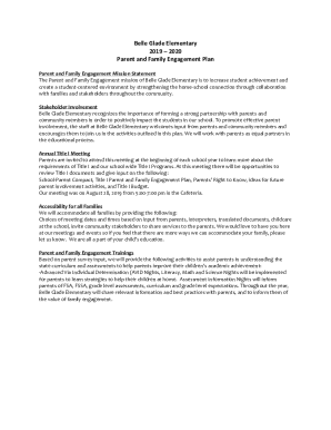 Fillable Online School Level Parent and Family Engagement Plan Fax ...