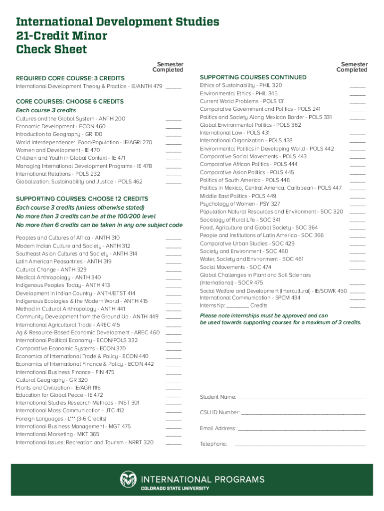 Fillable Online international colostate International Development ...