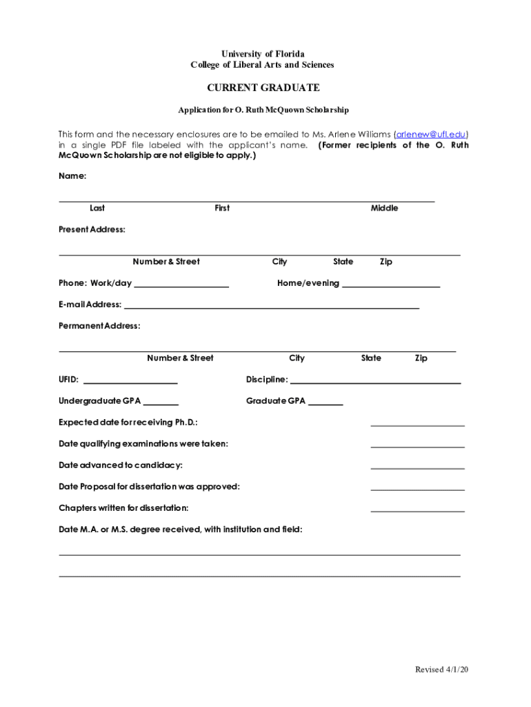 Fillable Online graduate application edit.doc Fax Email Print - pdfFiller