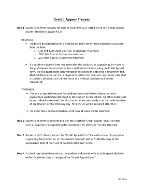 Fillable Online Credit Appeal Process & Form Fax Email Print - pdfFiller