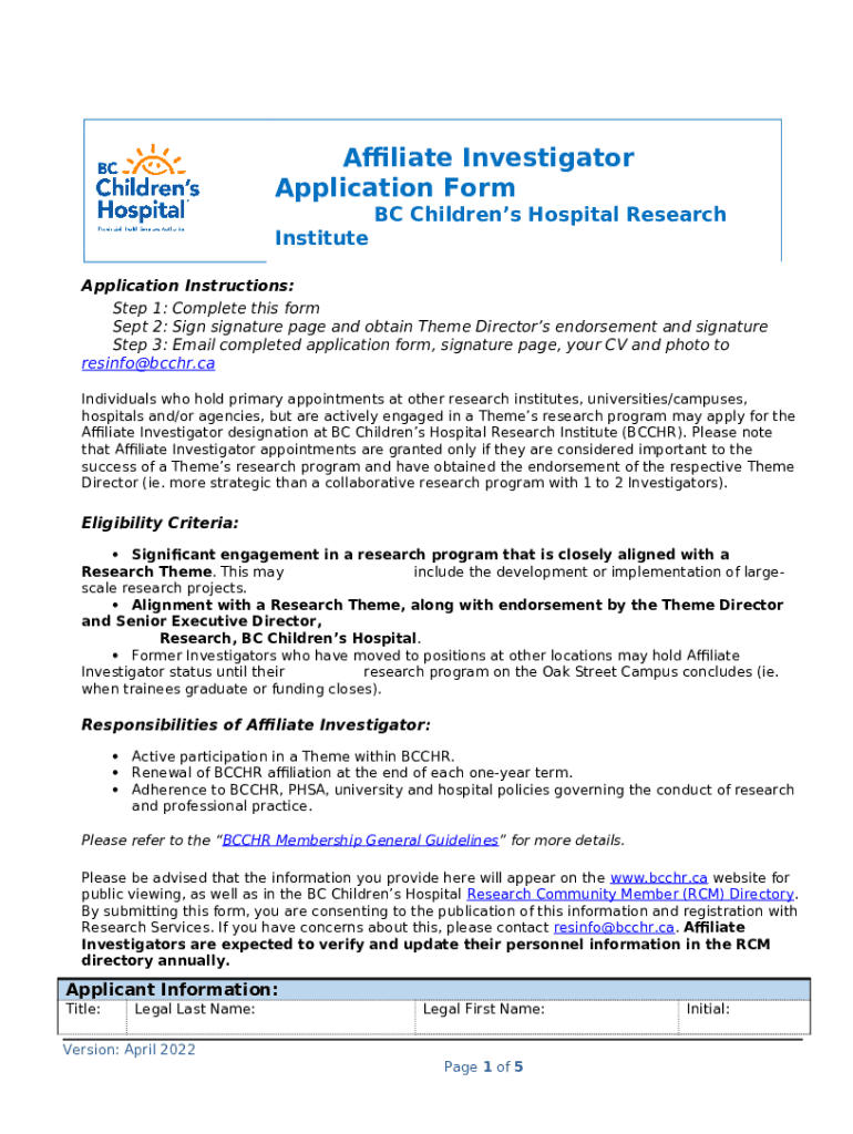 affiliate-investigator-application-- ... Doc Template | pdfFiller